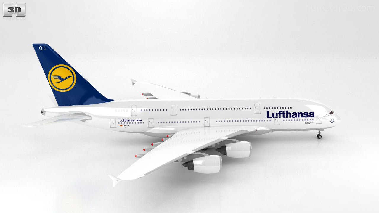 360 view of Airbus A380 3D model - Hum3D store