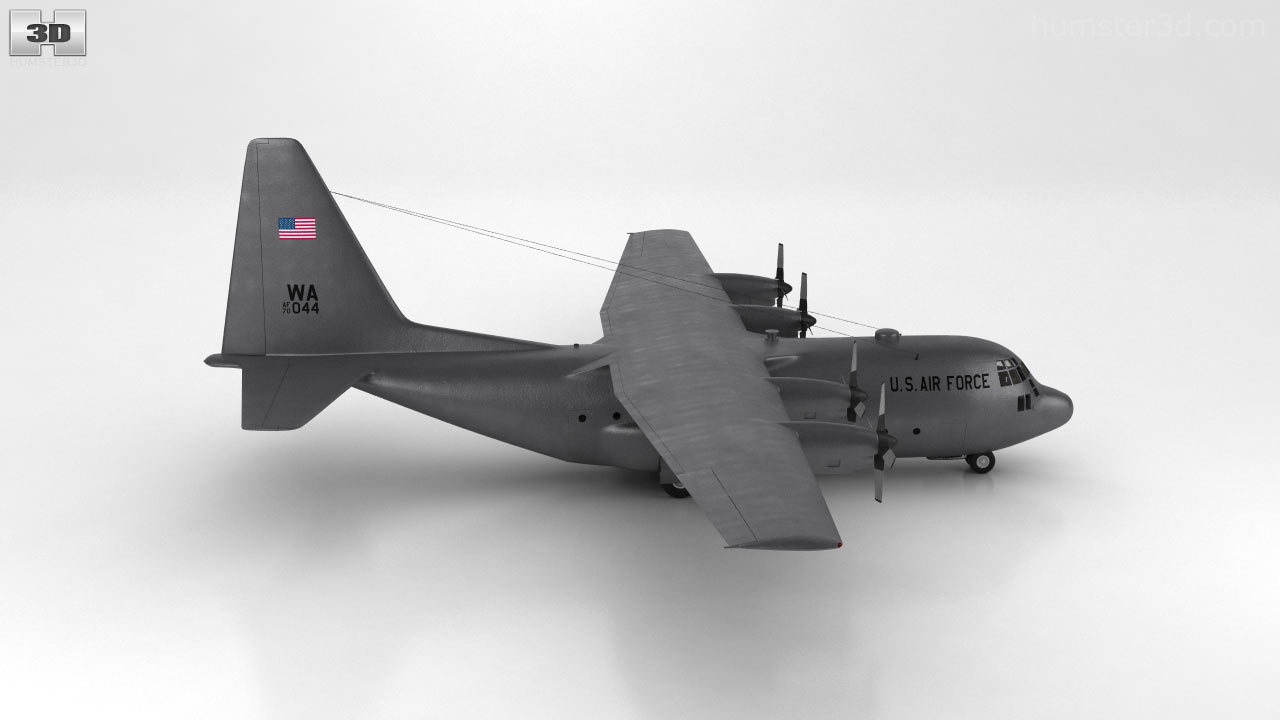 360 view of Lockheed C-130 Hercules 3D model - Hum3D store