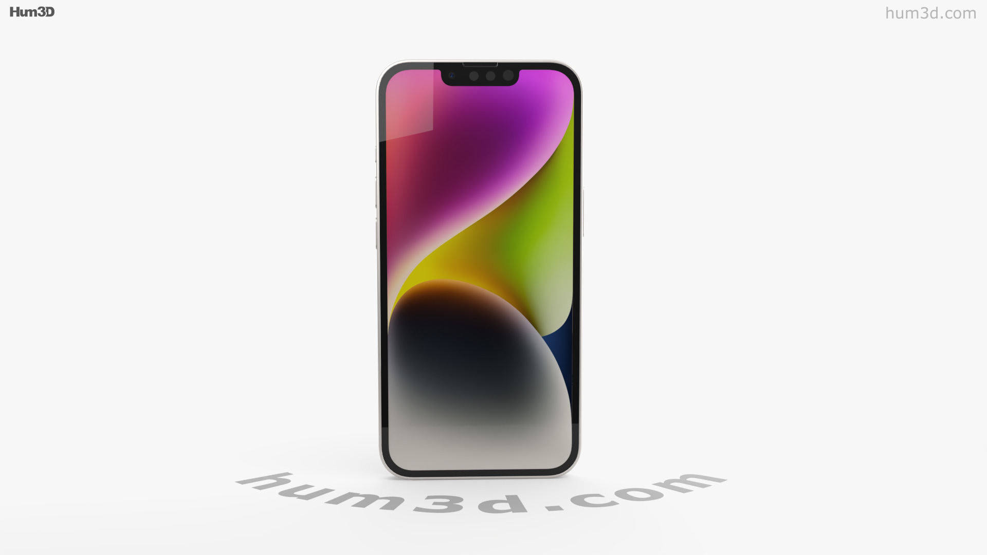 Vue à 360 degrés de Apple iPhone 14 Starlight Modèle 3D - Hum3D magasin