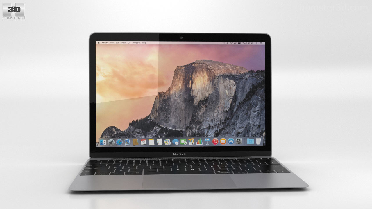 360 view of Apple MacBook Space Gray 3D model - Hum3D store