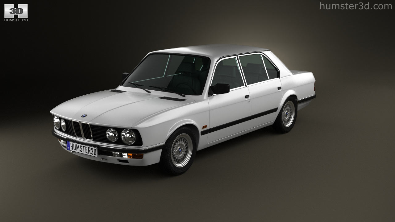 360 view of BMW 5 Series sedan (E28) 1987 3D model - Hum3D store
