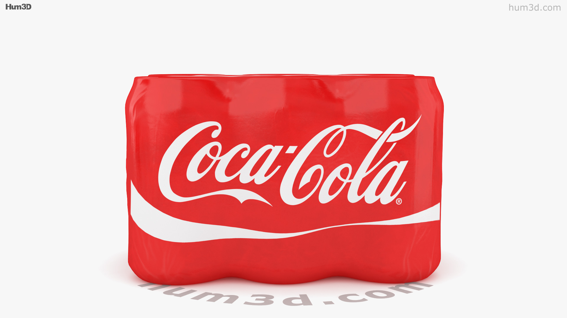 360 view of Plastic Shrink Wrapped Coca-Cola Cans Pack 3D model - Hum3D ...