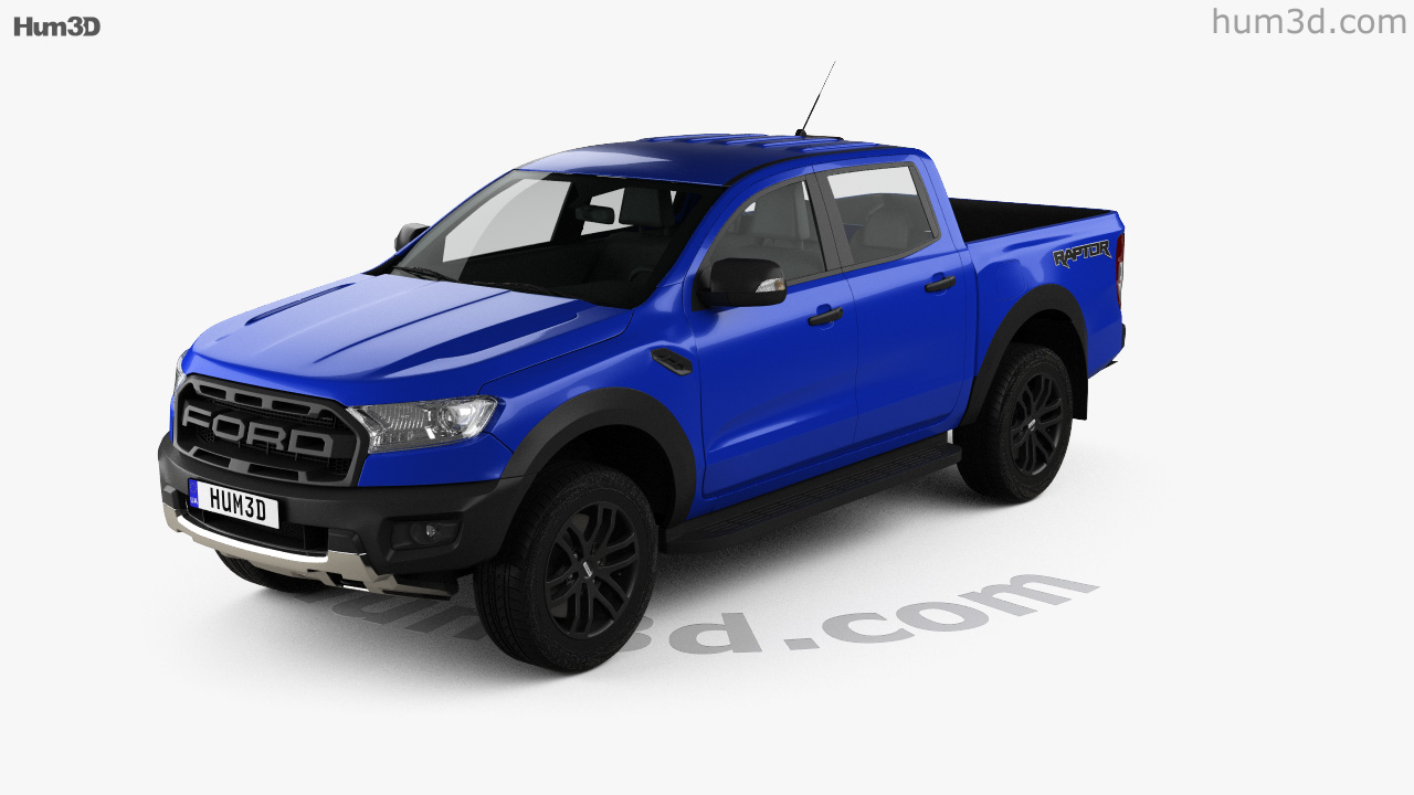 360 view of Ford Ranger Double Cab Raptor 2018 3D model - Hum3D store