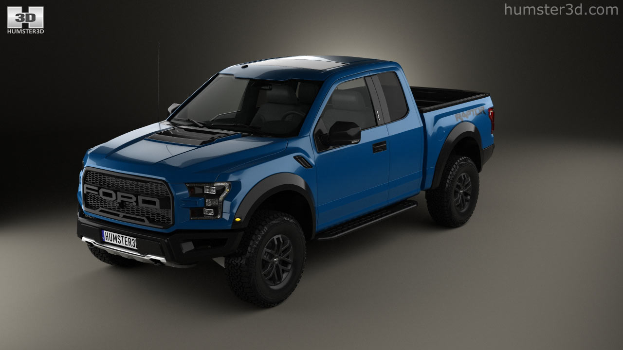 360 view of Ford F-150 Super Cab Raptor 2017 3D model - Hum3D store