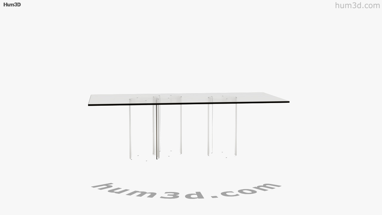 Fiam Luxor ガラステーブル 3Dモデルの360ビュー-Hum3Dストア