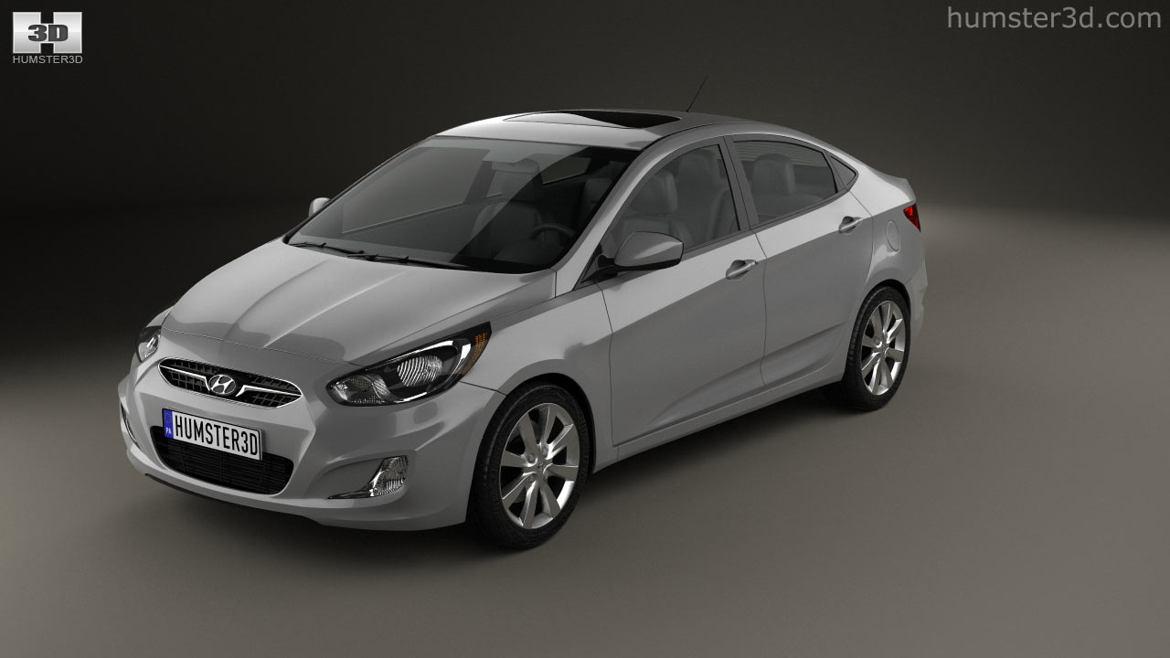 Hyundai Accent (i25) 세단 2015 360도 3D 모델 - Hum3D