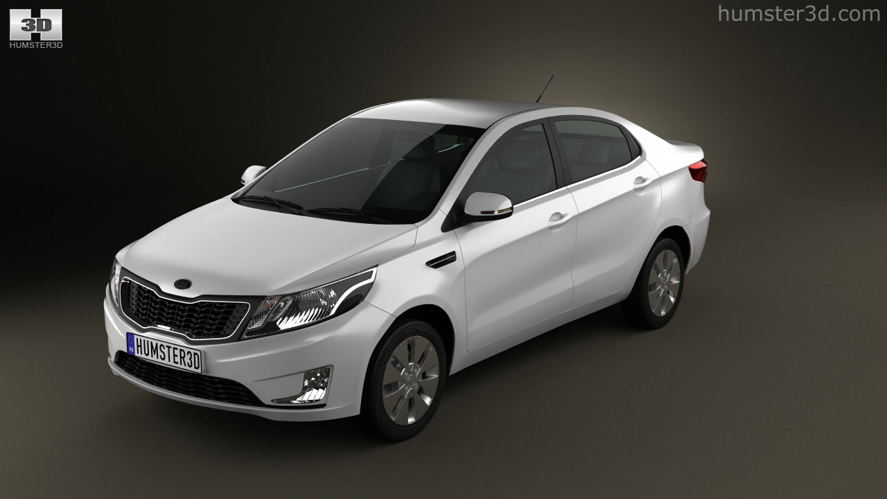 360 view of Kia Rio (K2) sedan 2015 3D model - Hum3D store