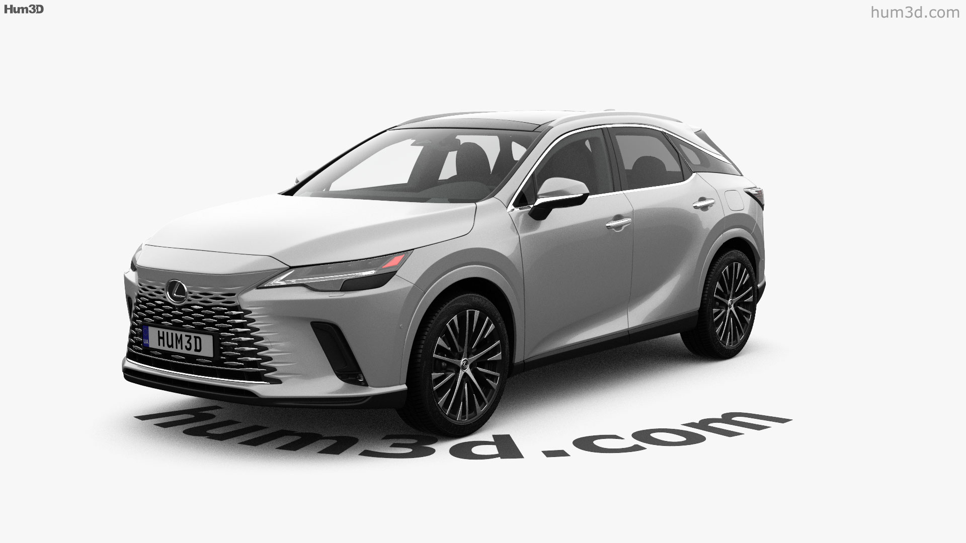 Vista 360 del modelo 3D de Lexus RX híbrido 2023 - Tienda Hum3D