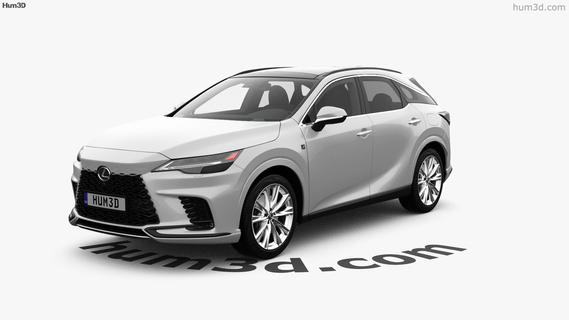 360度查看 Lexus RX hybrid F Sport 2022 3D模型 - Hum3D商店