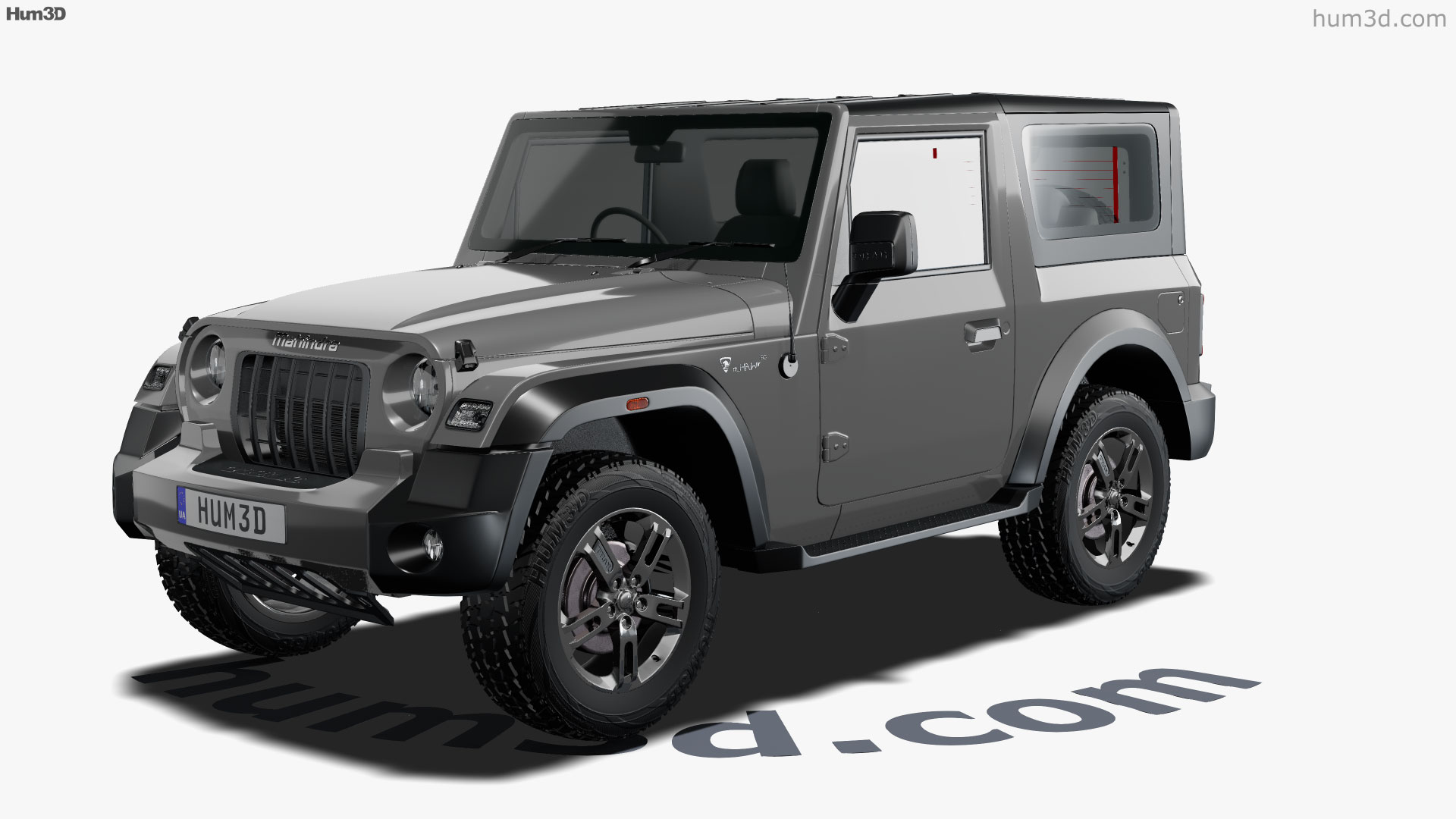 360 view of Mahindra Thar 2022 3D model - Hum3D store