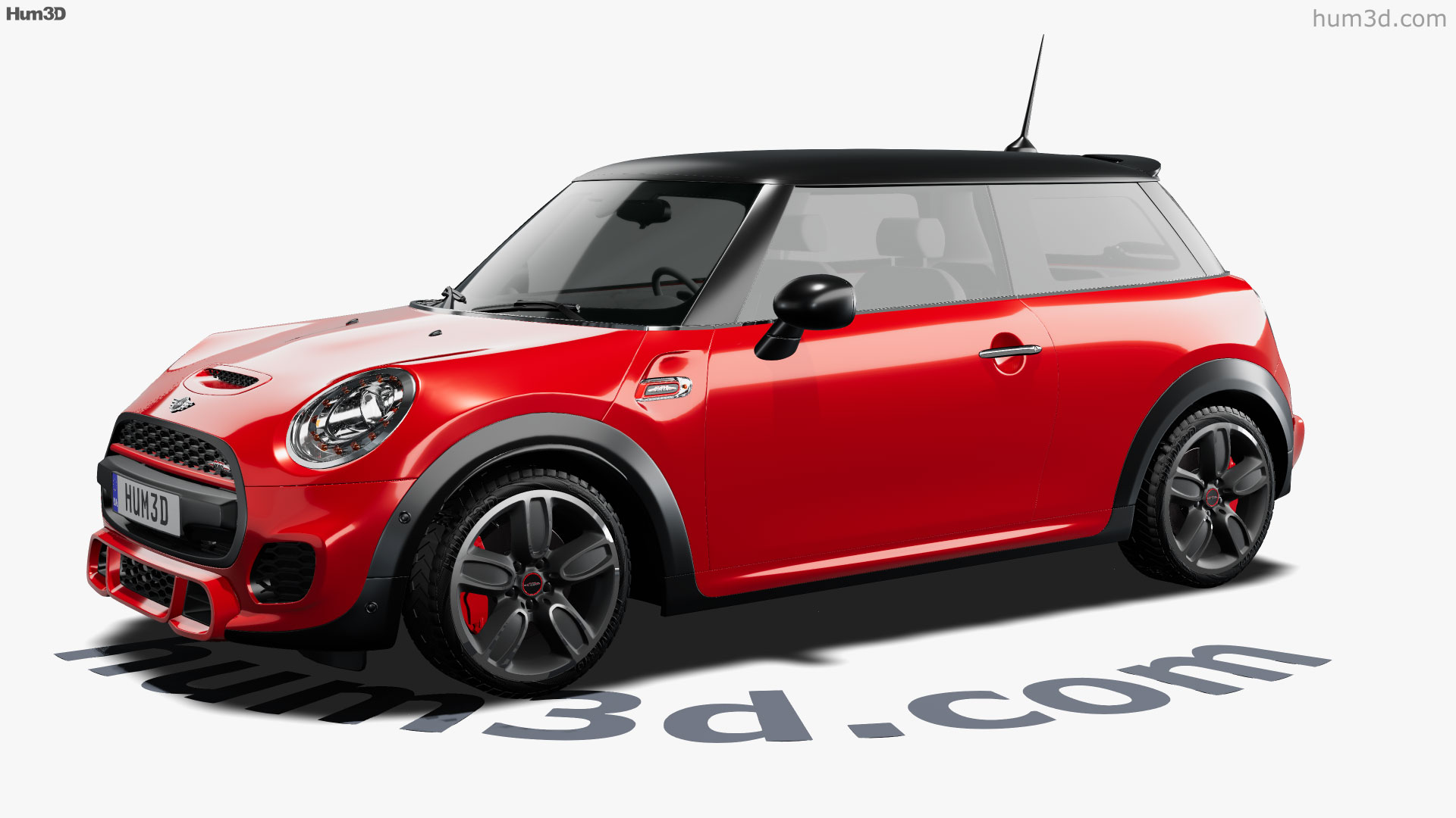 360 view of Mini Cooper JCW hardtop 2015 3D model - Hum3D store