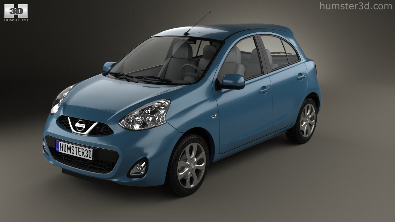 360 view of Nissan Micra 2016 3D model - Hum3D store
