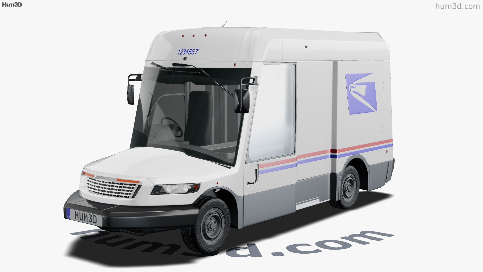 Oshkosh NGDV USPS Van 2022 3D модель - Круговой обзор 360 градусов - Hum3D