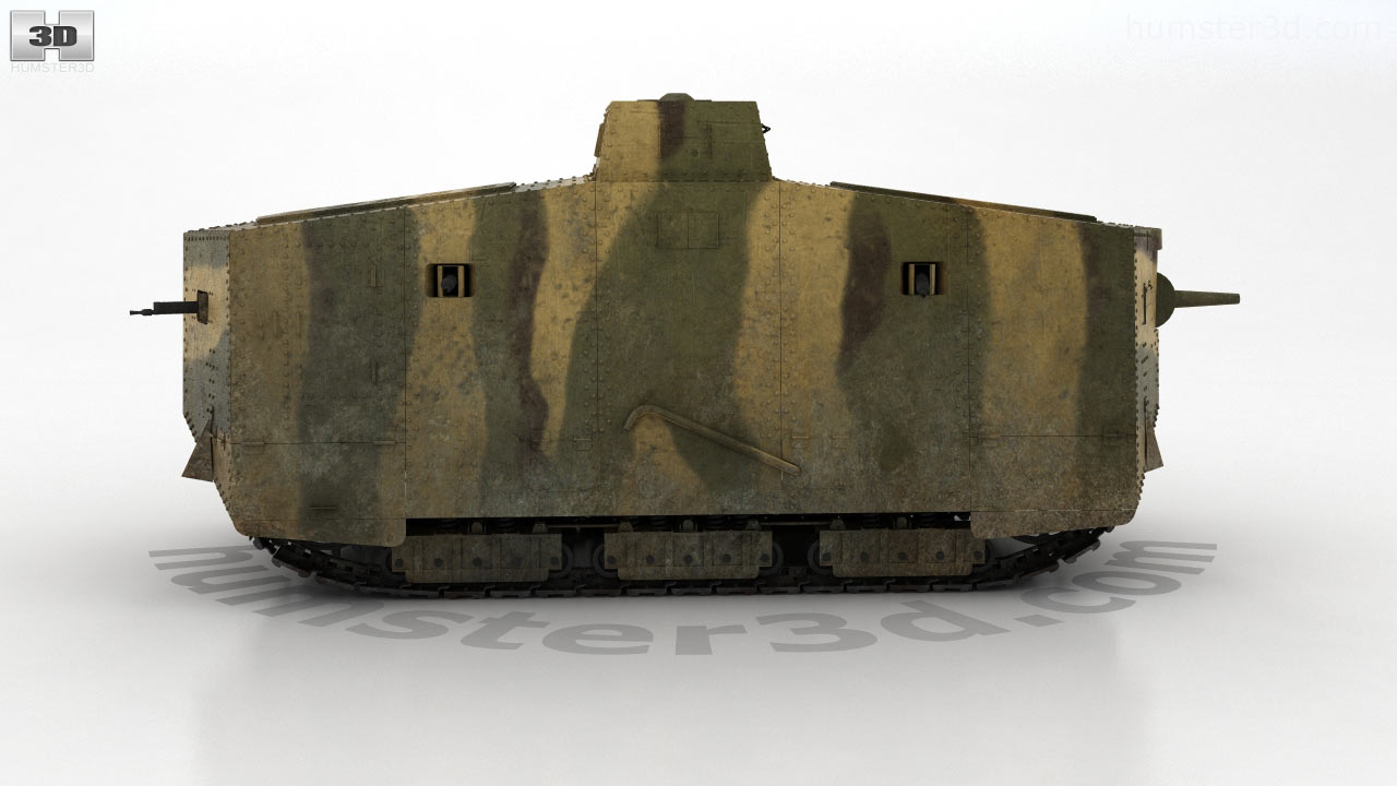 360 view of A7V Sturmpanzerwagen 3D model - Hum3D store
