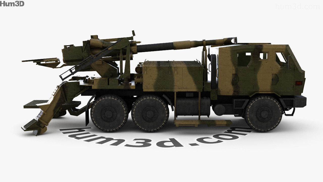 360 view of ATMOS 2000 Self-propelled Gun 3D model - Hum3D store