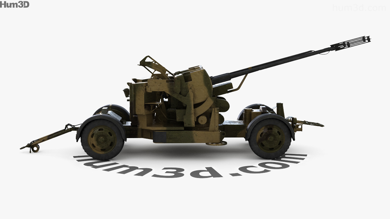 Oerlikon GDF 35 mm Twin Cannon 360도 3D 모델 - Hum3D