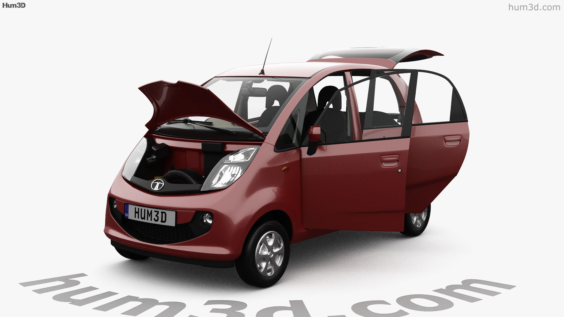 Vue à 360 degrés de Tata Nano GenX avec Intérieur et moteur 2015 Modèle ...