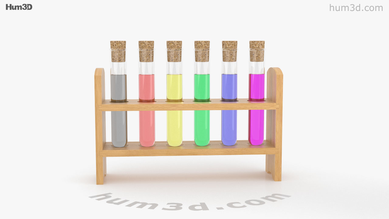 360 view of Test Tubes 3D model - Hum3D store