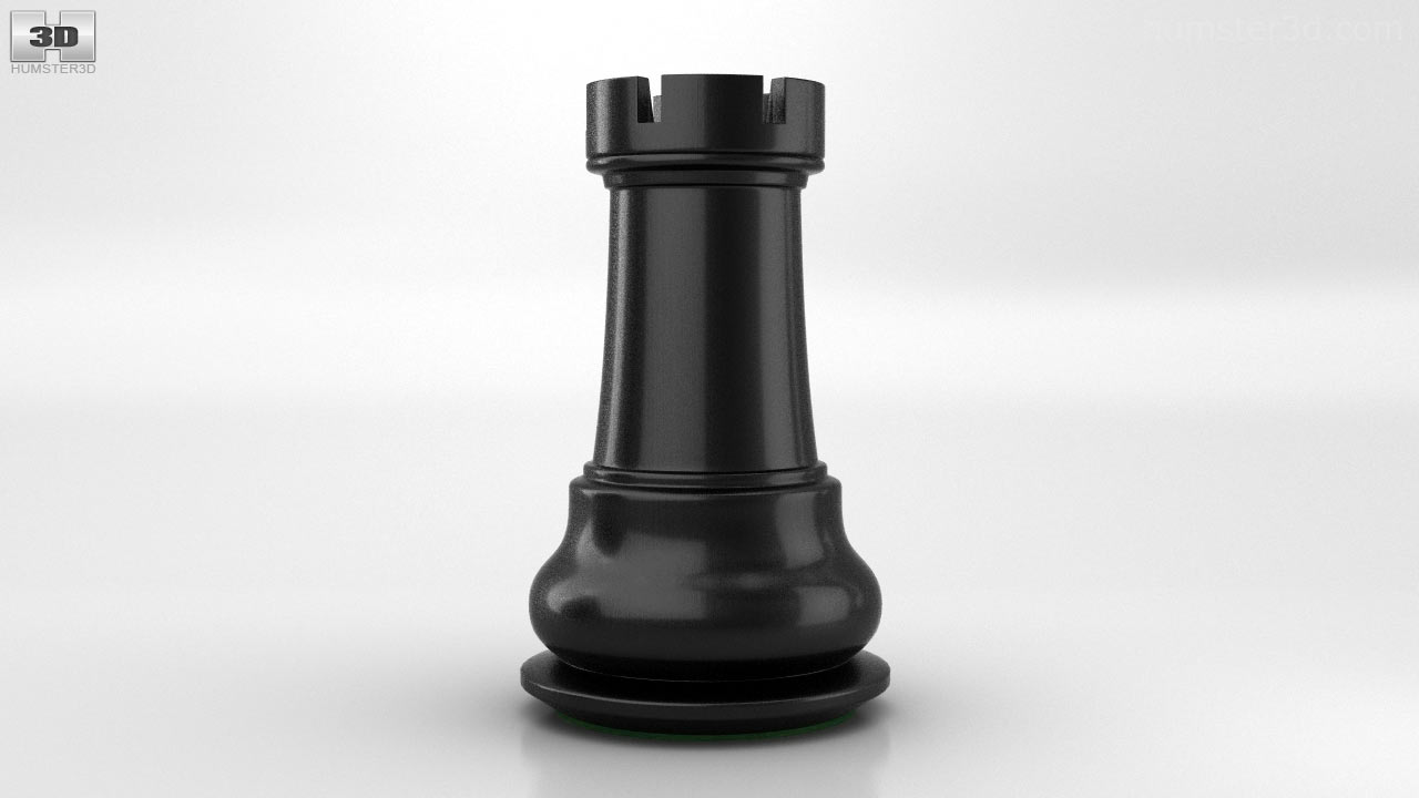 360 view of Classic Chess Rook Black 3D model - Hum3D store