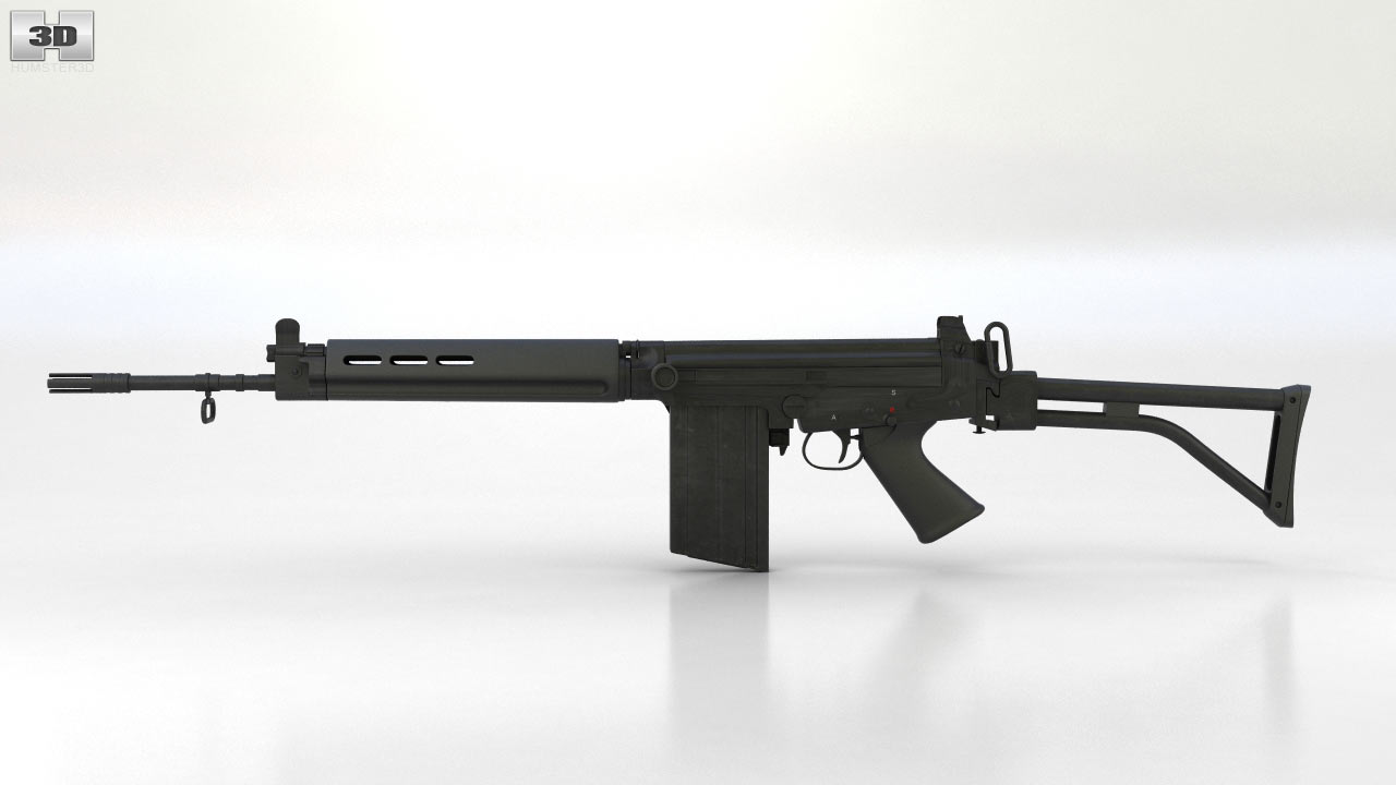 360 view of FN FAL 50.64 3D model - Hum3D store