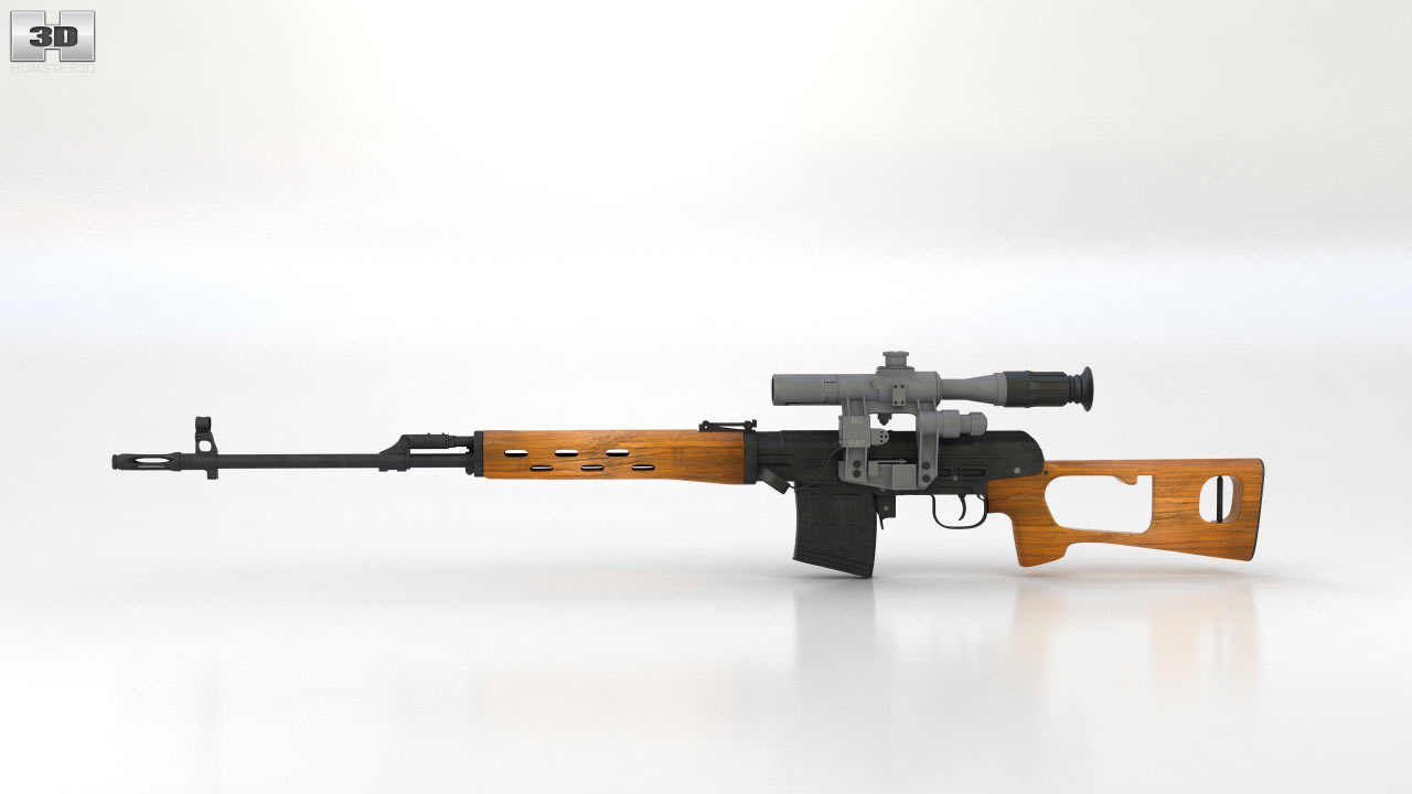 360 view of Dragunov Sniper Rifle (SVD) 3D model - Hum3D store
