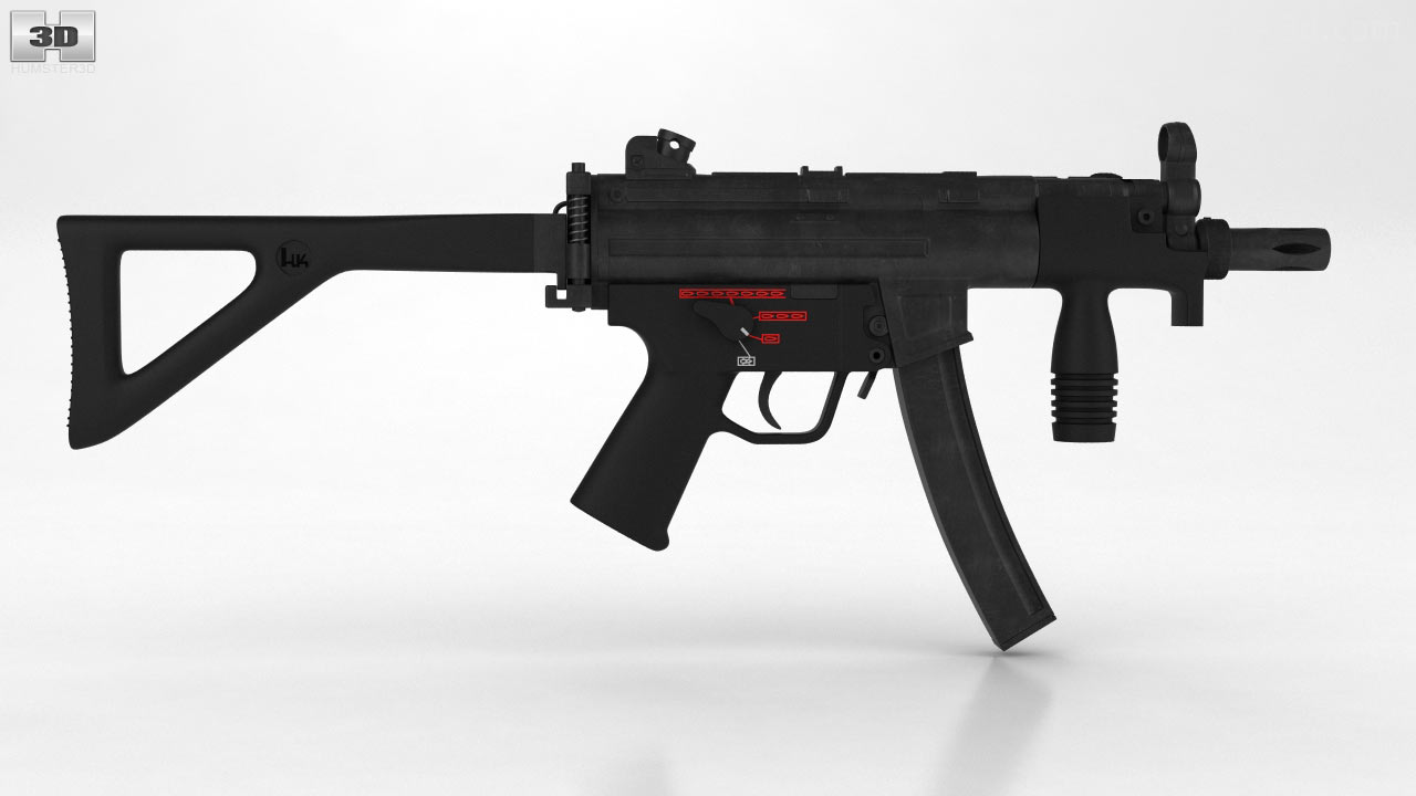 360 view of Heckler & Koch MP5K-PDW 3D model - Hum3D store